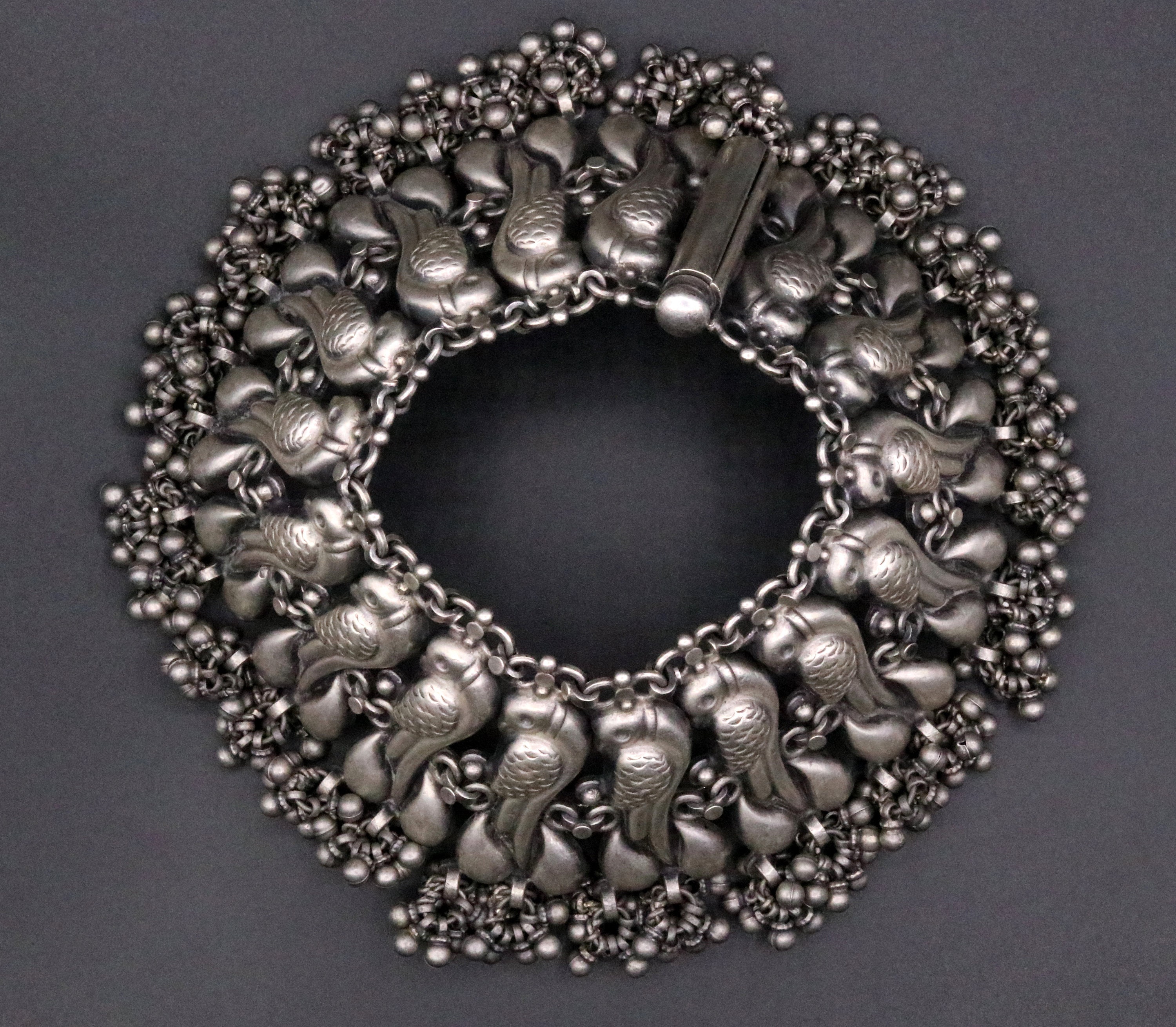 Vintage Solid Silver Handmade Gorgeous Parrot Design Belly Dance Anklet ...