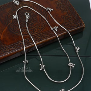 Customized 925 Sterling Silver Snake Chain With Hanging Drops Waist ...