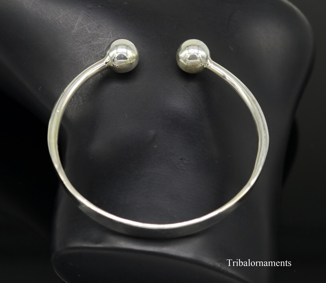 925 Sterling Silver Handmade Gorgeous Shining Adjustable Bangle ...