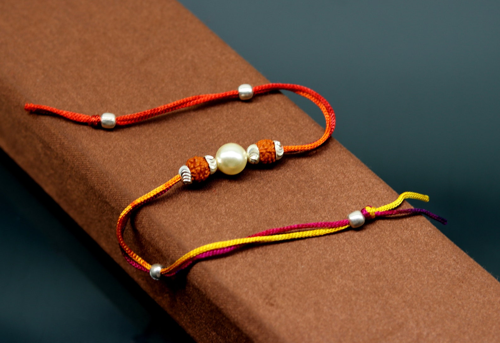 925 Sterling Silver Custom Design Rudraksha Pearl Rakhi - Etsy