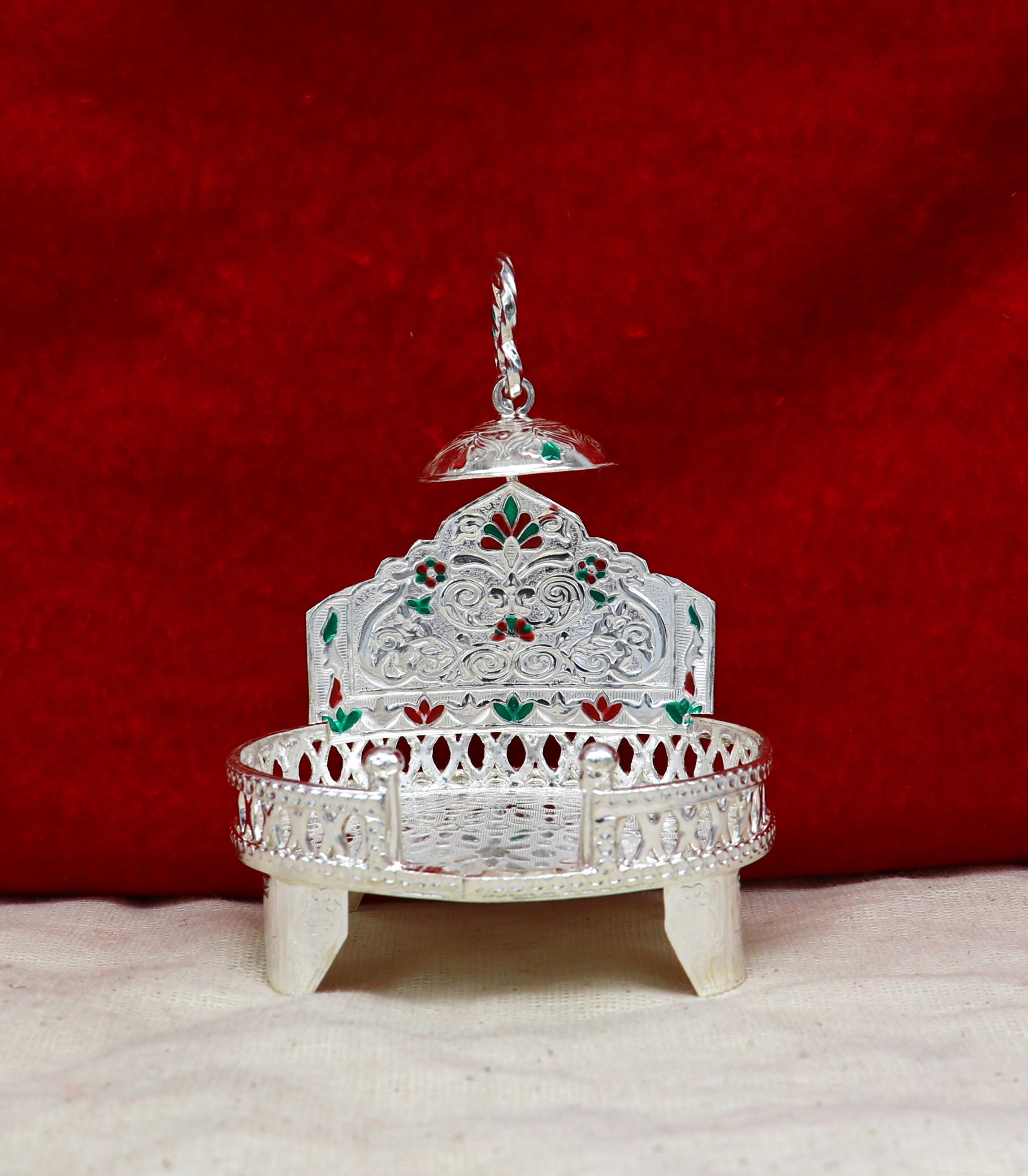 925 Pure Sterling Silver Handcrafted Small Sinhasan Idol - Etsy