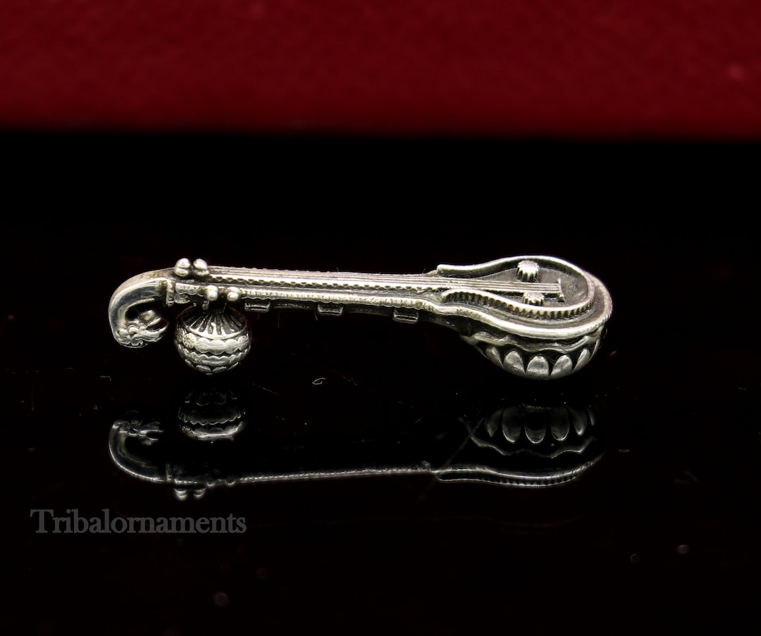 Small Saraswati Veena, 925 Sterling Silver Musical Instrument Veena for ...