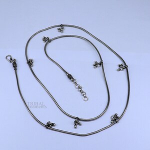 Customized 925 Sterling Silver Snake Chain With Hanging Drops Waist ...