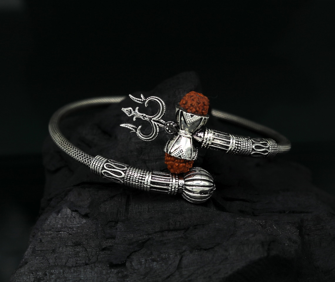925 Sterling Silver Handmade Amazing Customized Lord Shiva Bangle ...