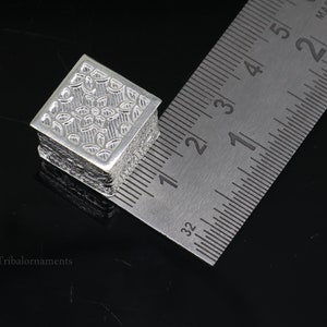 925 Sterling Silver Trinket Box, Kajal Box/casket Box Bridal Square ...