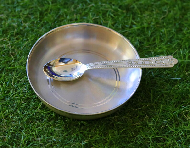 999 Sterling Silver Handmade Silver Plate Tray and Spoon Set - Etsy