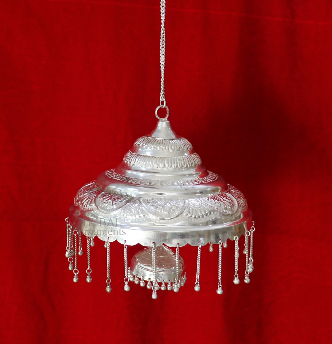 8 Wide Vintage Style Sterling Silver Double Steps Chattar or Chhatra ...