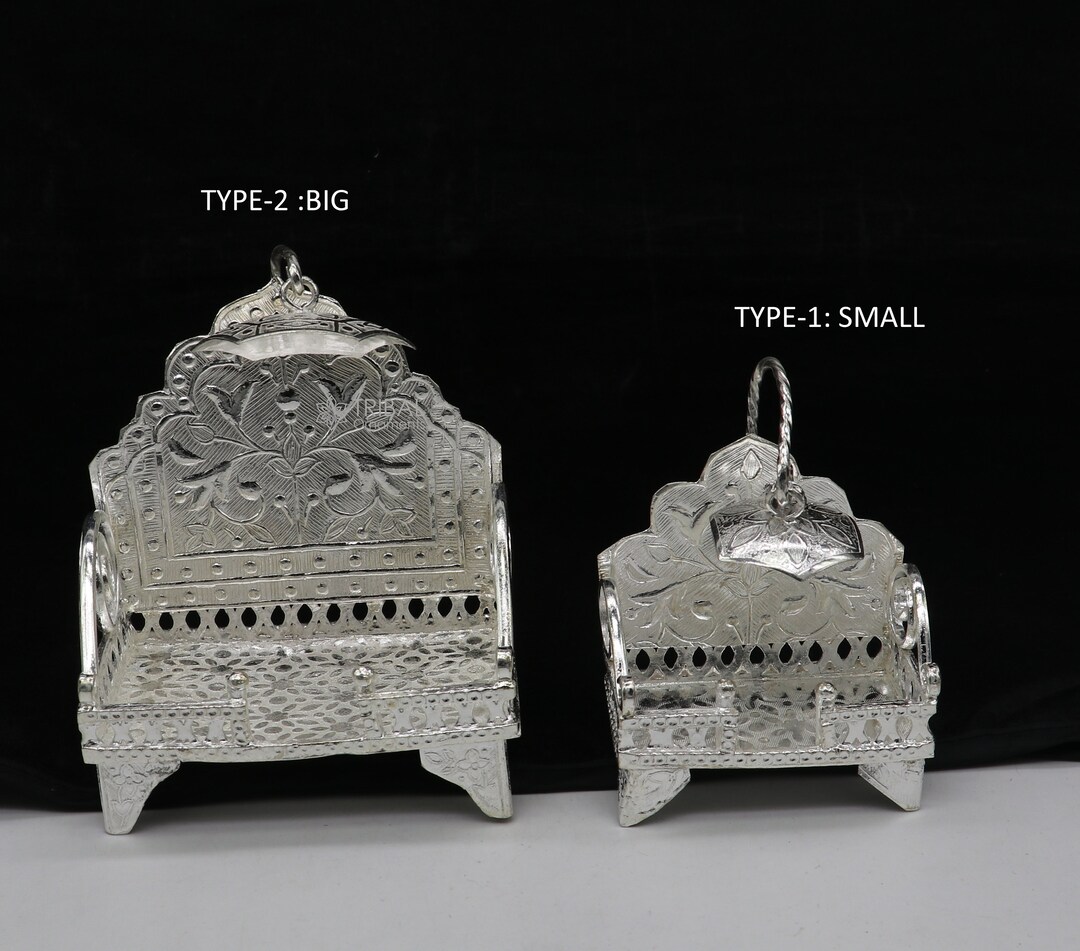 925 Pure Sterling Silver Sinhasan, God Throne, God Statue's Stand Chair ...