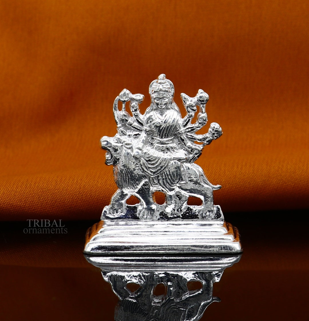 Sterling Silver Goddess Durga Maa, Pooja Articles, Indian Silver Idols ...