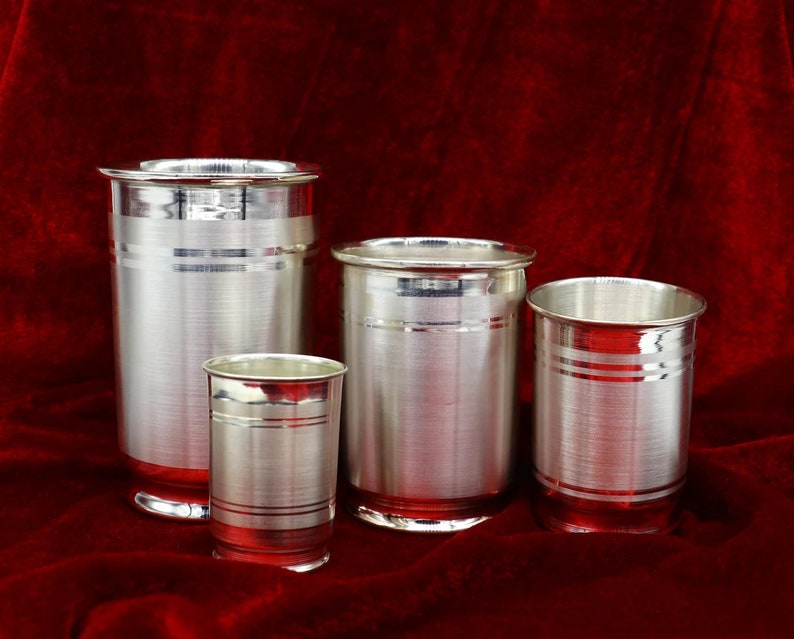 999 Pure Fine Silver Handmade Water Milk Glass Tumbler, All Sizes ...