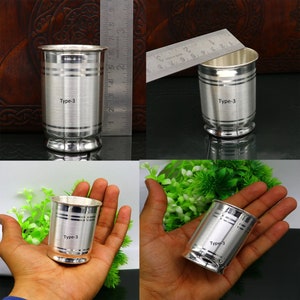 999 Pure Fine Silver Handmade Water Milk Glass Tumbler, All Sizes ...