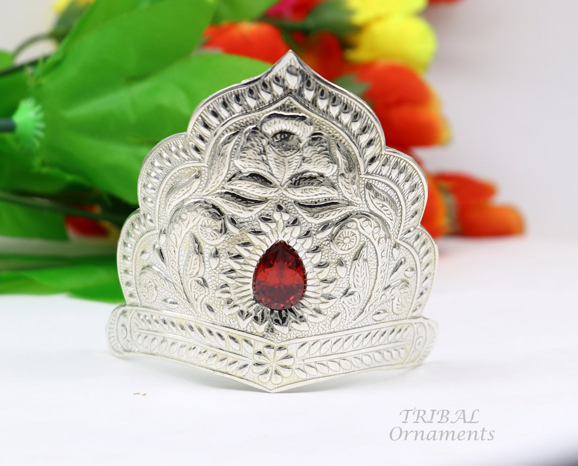 925 Sterling Silver Vintage Antique Design Handmade Mukut (crown ...