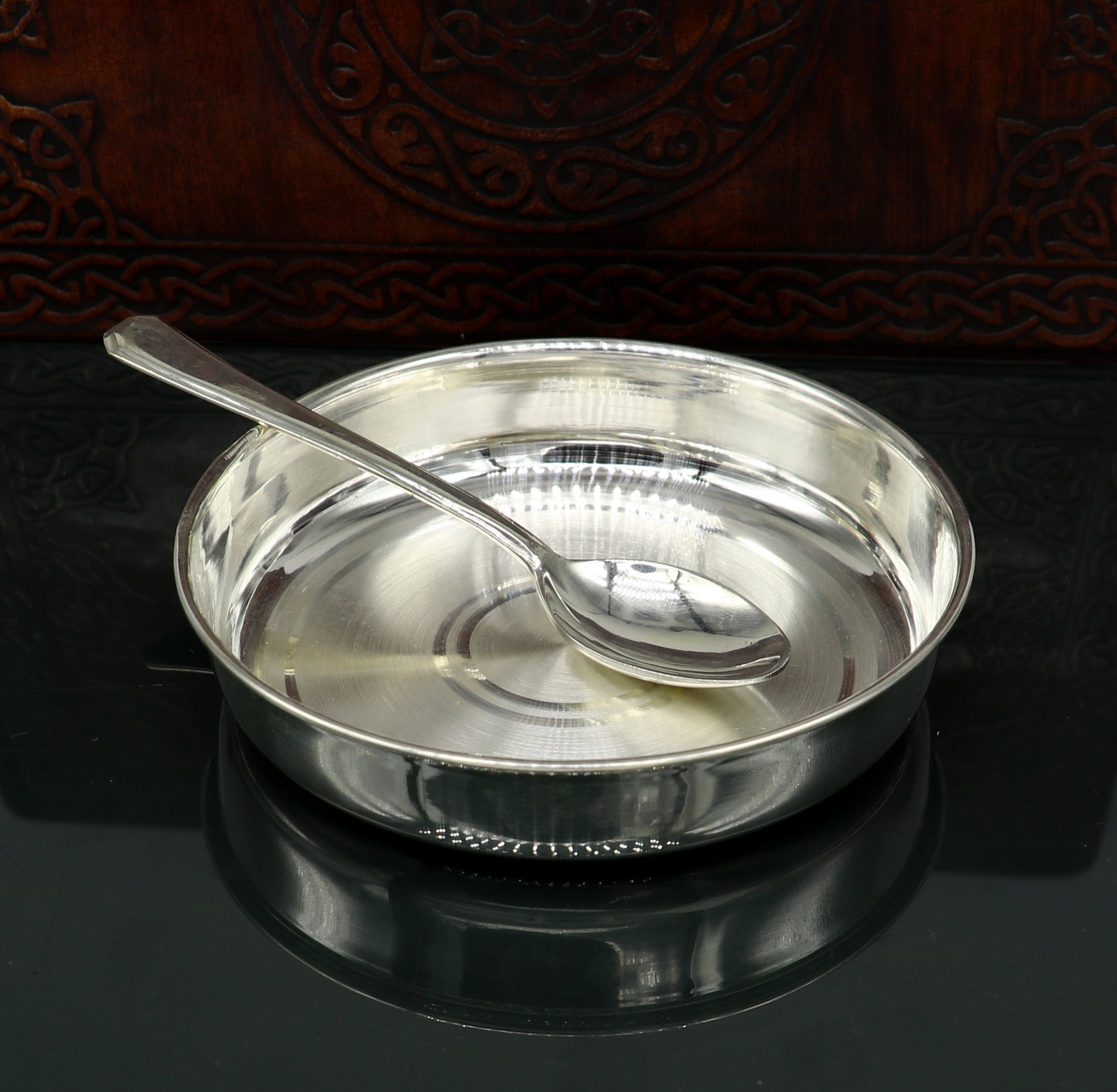 999 Fine Solid Silver Tray or Plate, Silver Vessel, Silver Baby ...