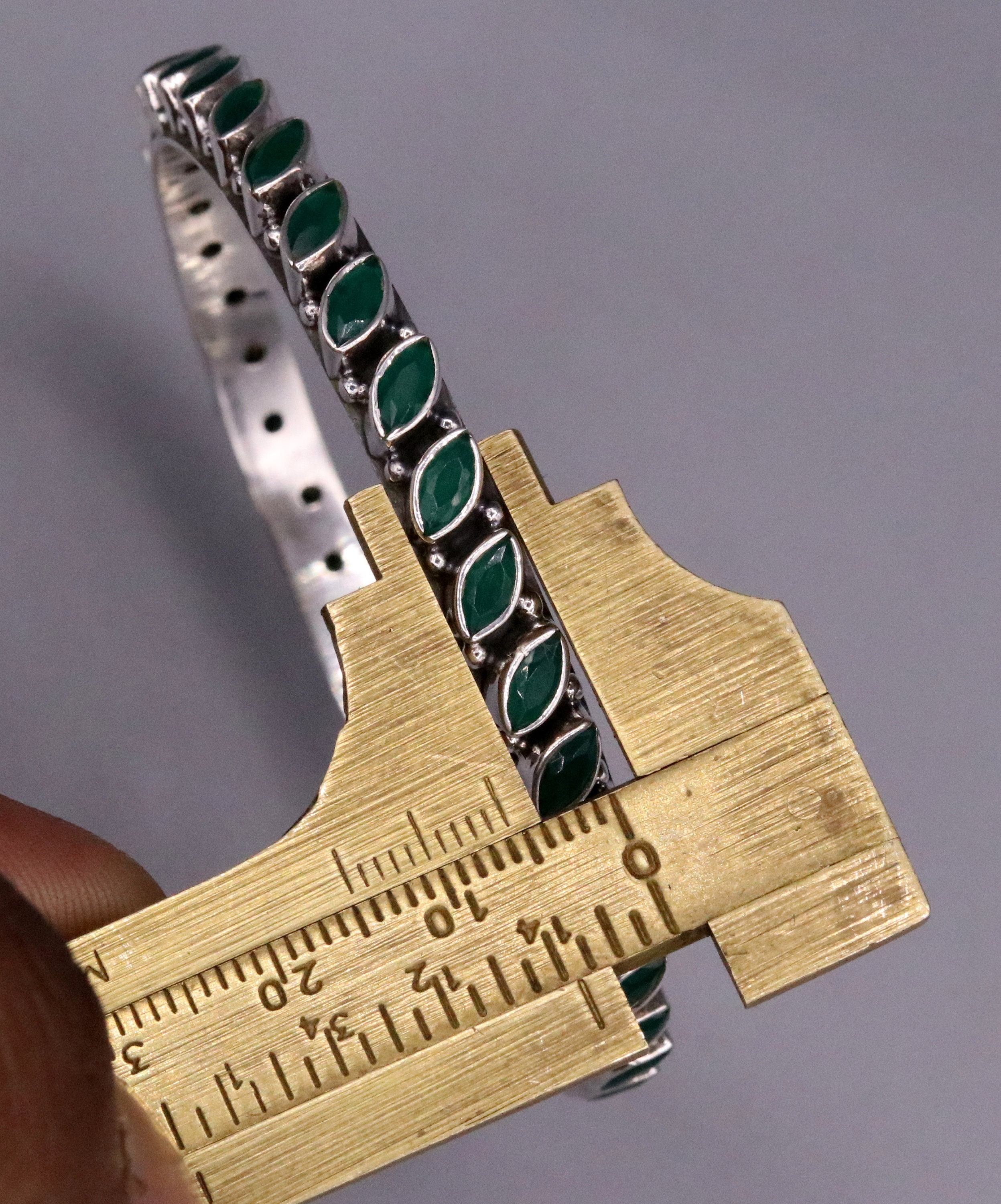 925 Sterling Silver Bangle Bracelet Gorgeous Design Green - Etsy