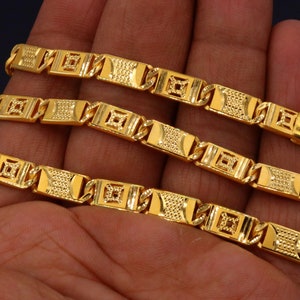 22 Inch Long 22kt Yellow Gold Handmade Navabi Nawabi Chain Necklace ...