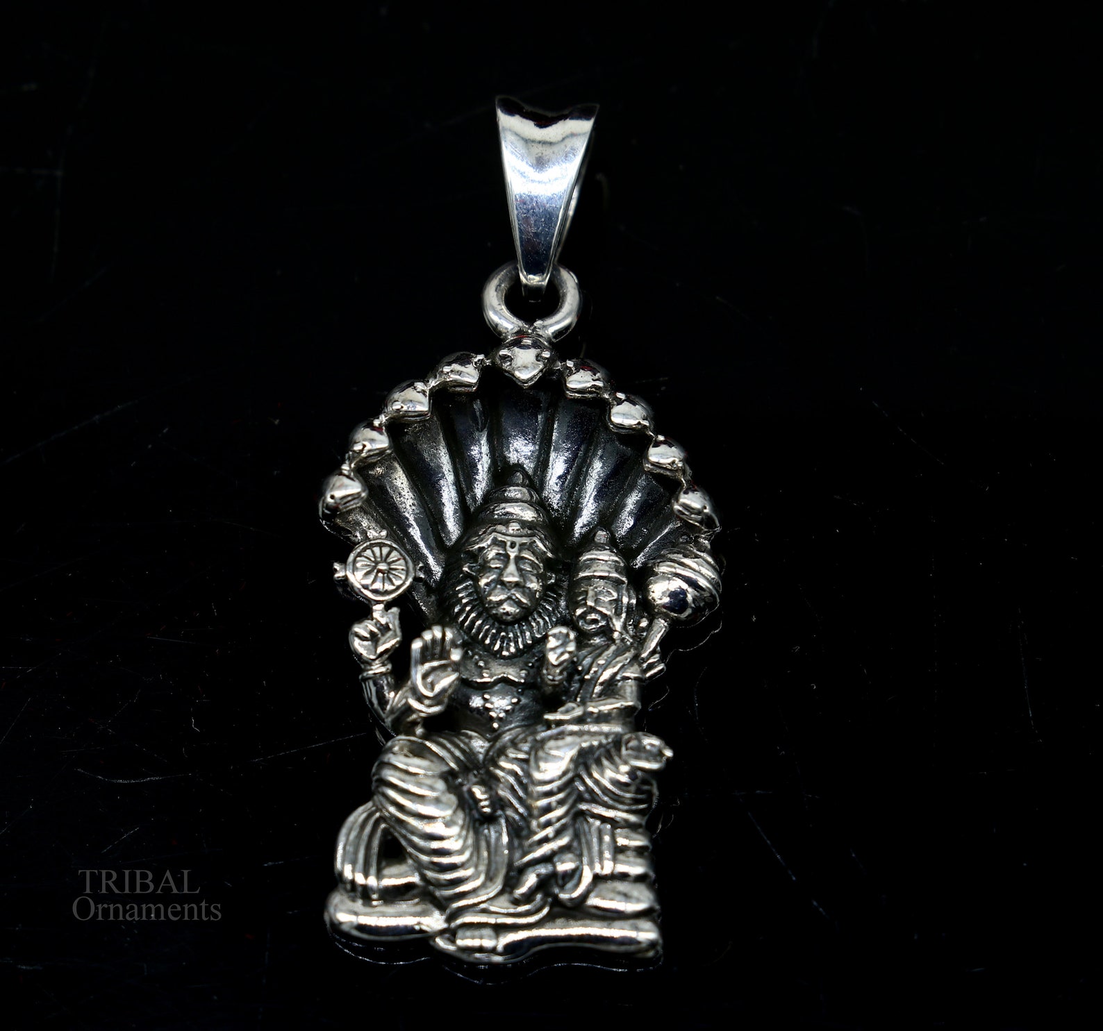 925 Sterling Silver Handmade Vishnu With Laxmi (narsimha)pendant ...