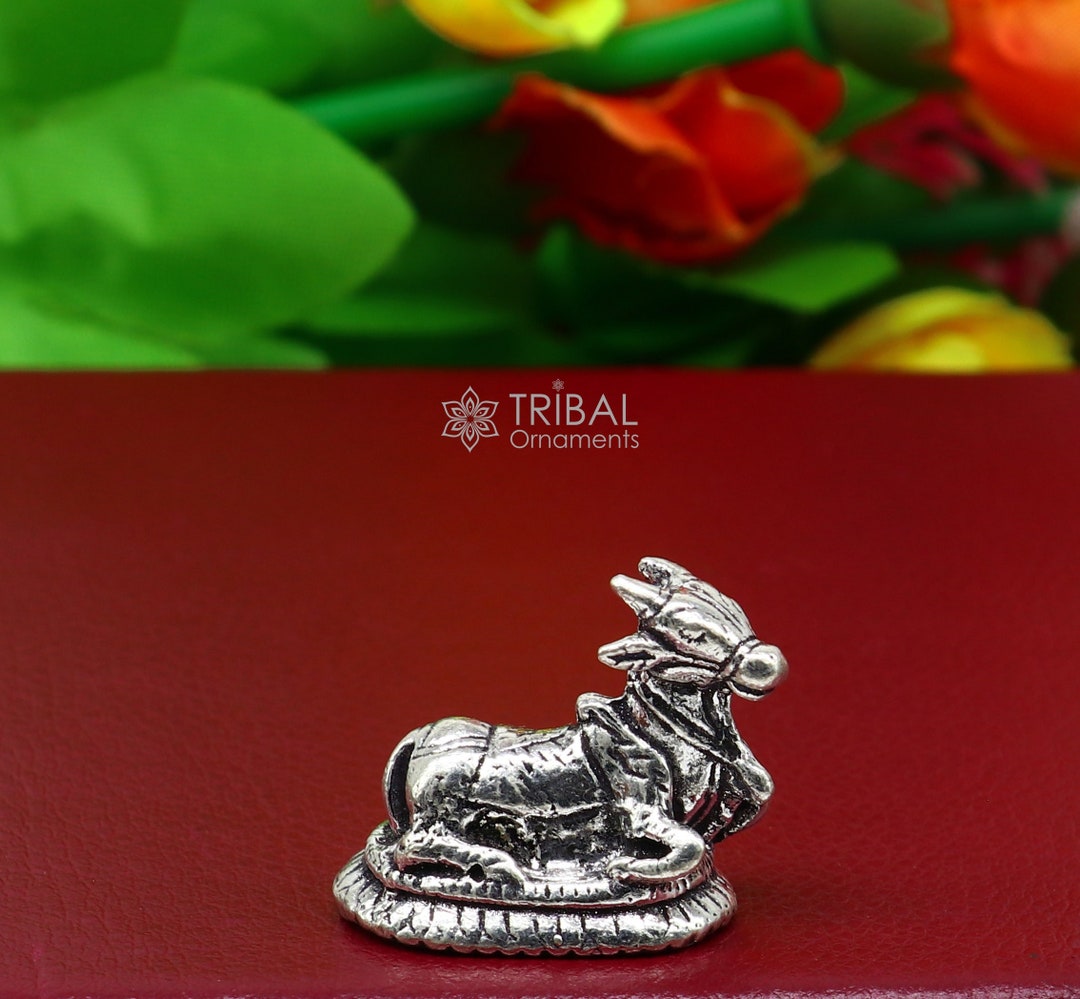 925 Sterling Silver Lord Shiva Nandi Maharaj Handmade Small Solid ...