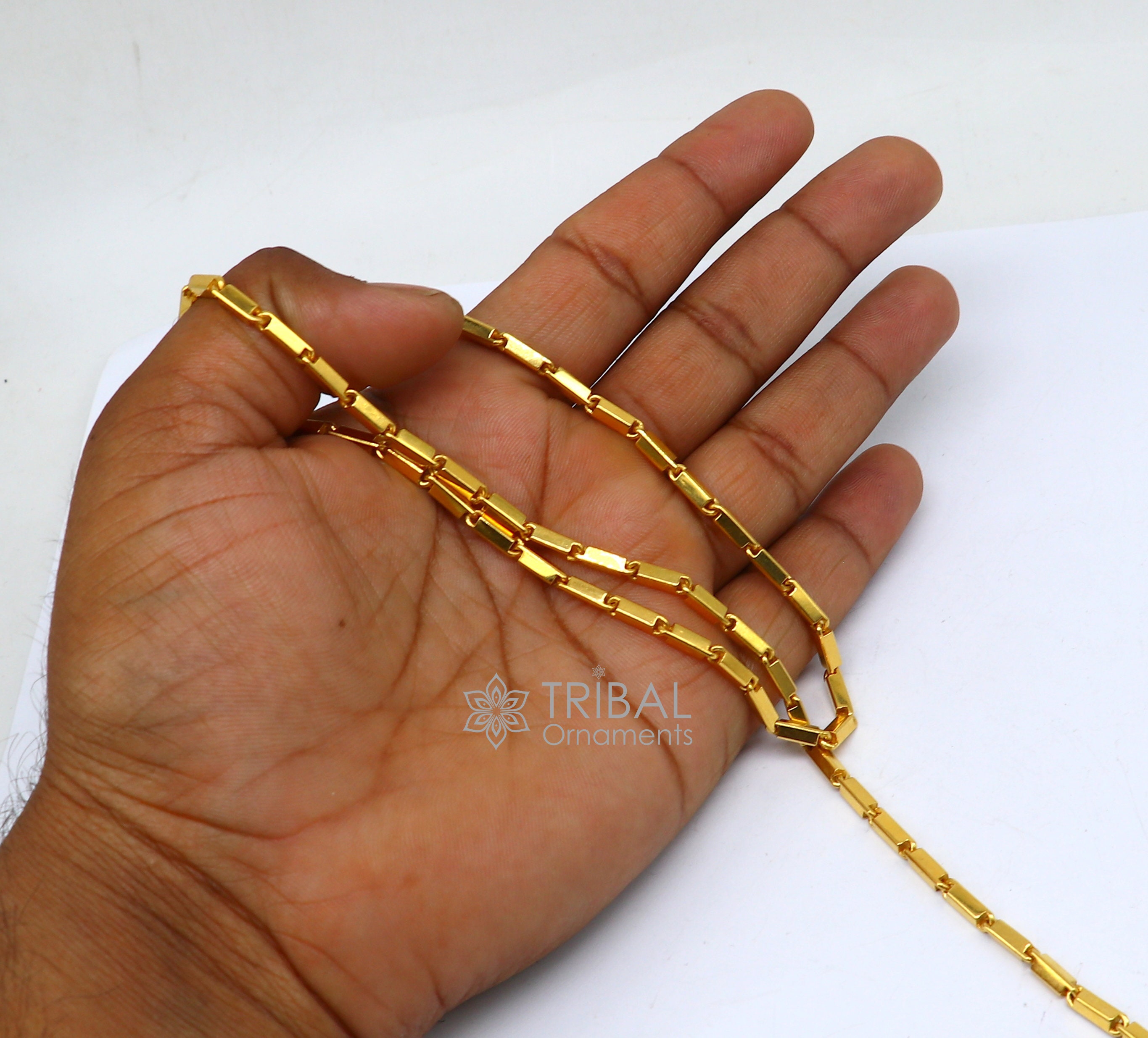 Hallmarked 3mm 22 Karat Yellow Gold Gorgeous Solid Baht Chain, Gold Bar ...