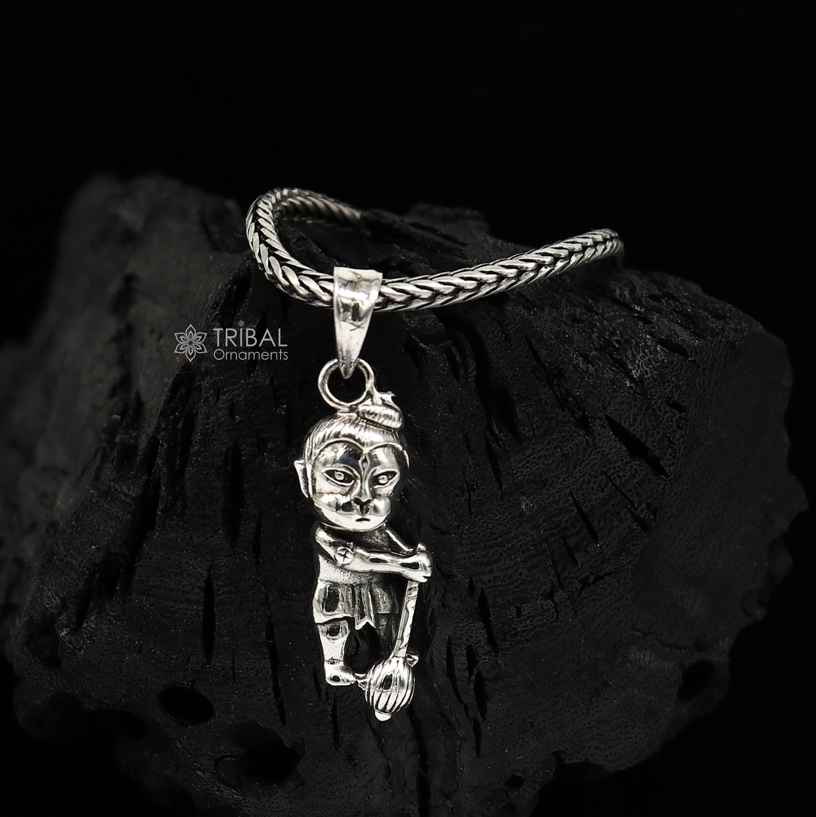 925 Pure Silver Lord BAL HANUMAN Pendant Best Gifting Pendant, Wheat ...