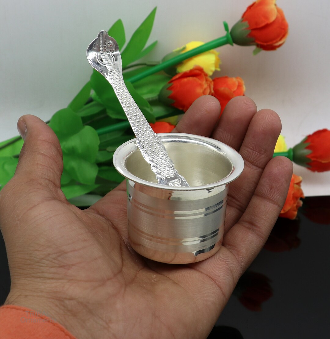 Solid Sterling Silver Handmade Elegant Ghee Pot Patra Puuja or ...