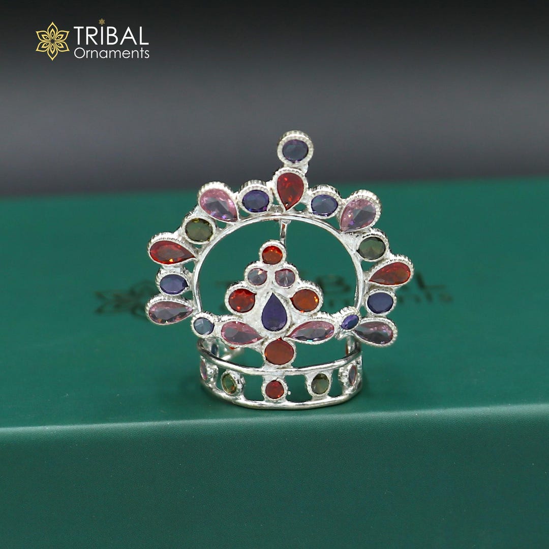 925 Sterling Silver Stylish Stone Design Silver Mukut (crown), Amazing ...