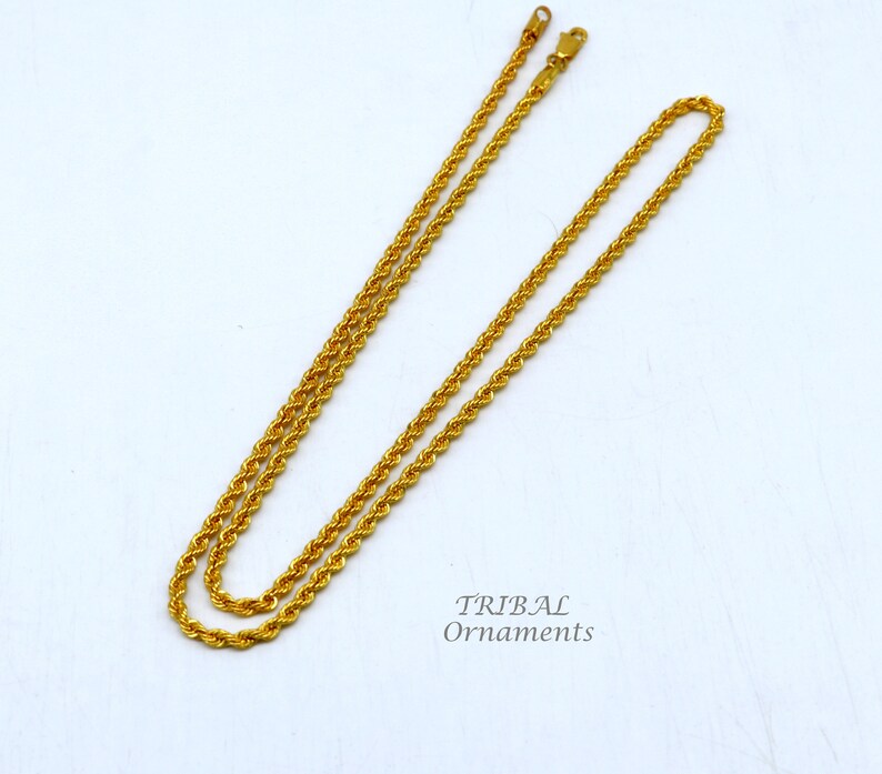 22k Yellow Gold Handmade Fabulous Rope Chain Necklace Excellent Gold ...