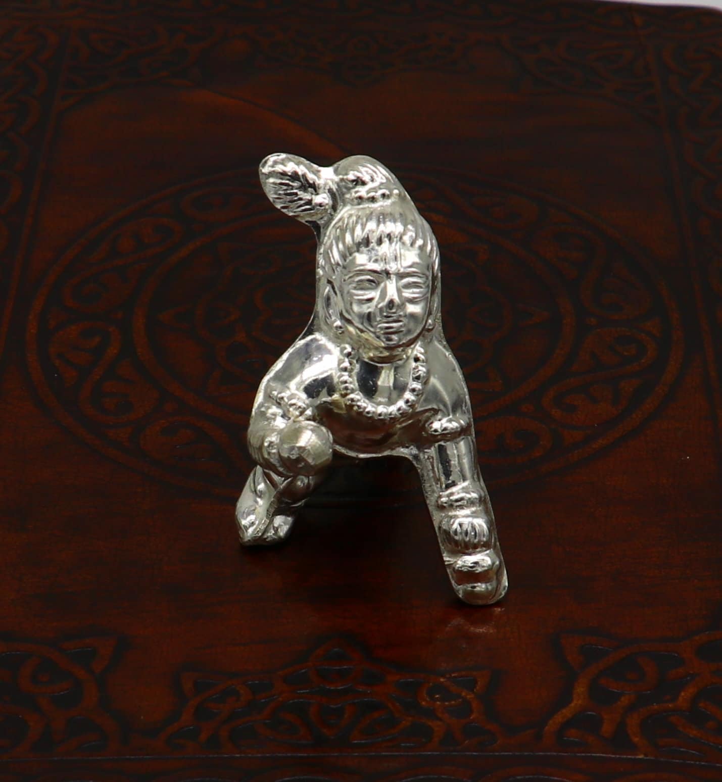 Solid Silver Handmade Indian Idol Little Baby Krishna, Ladu Gopal ...