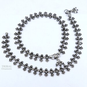 11 Inches Handcrafted 925 Solid Silver Anklet Foot Bracelet Gorgeous ...