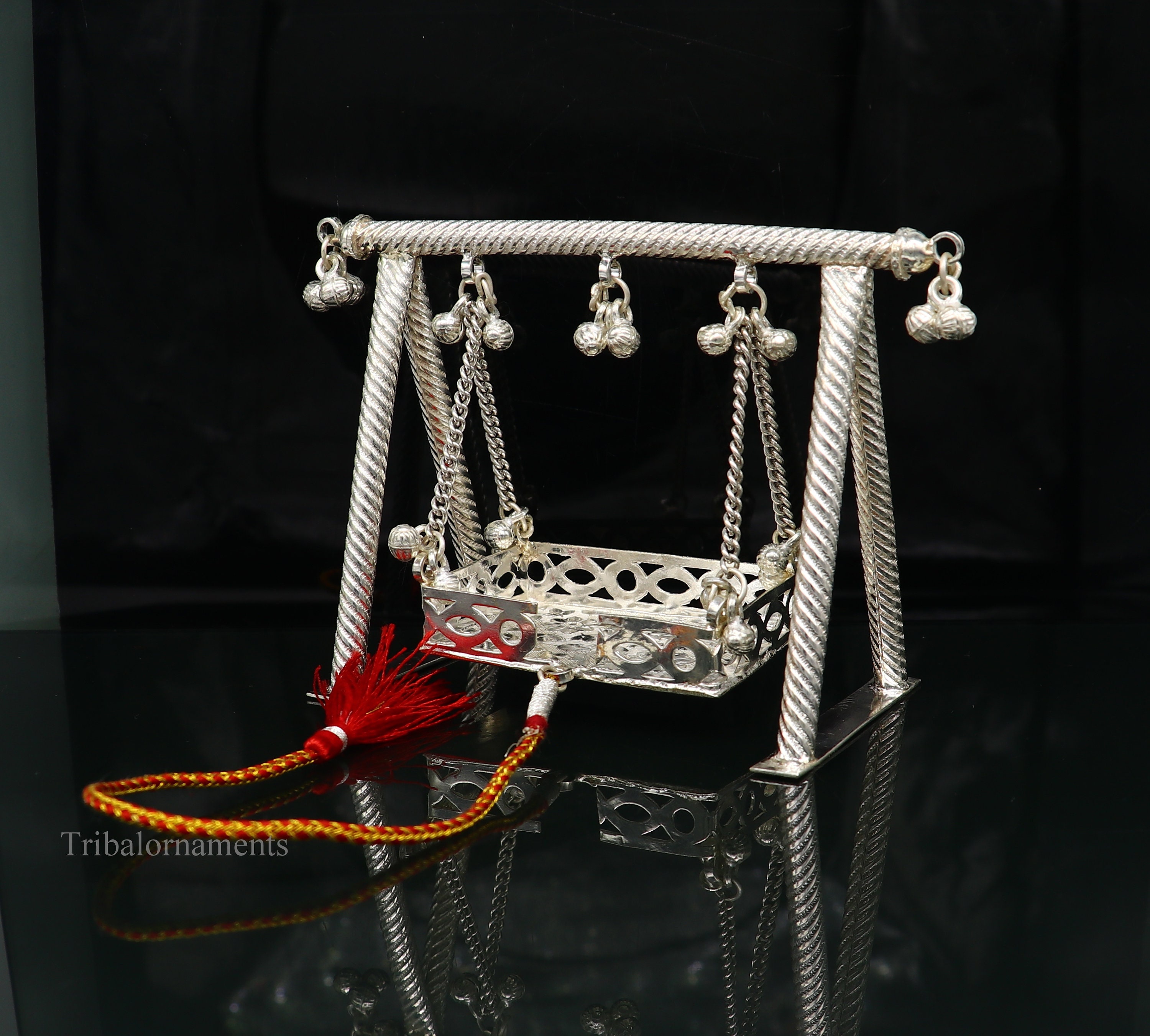 Sterling Silver Handmade Bal Gopala Jhula, Little Krishna Swing, Child ...