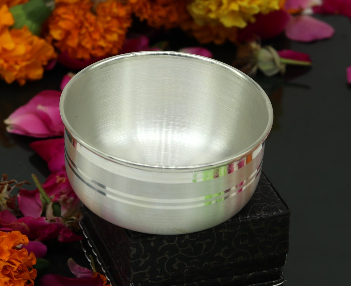 999 Pure Sterling Silver Handmade Solid Silver Bowl Kitchen Utensils ...