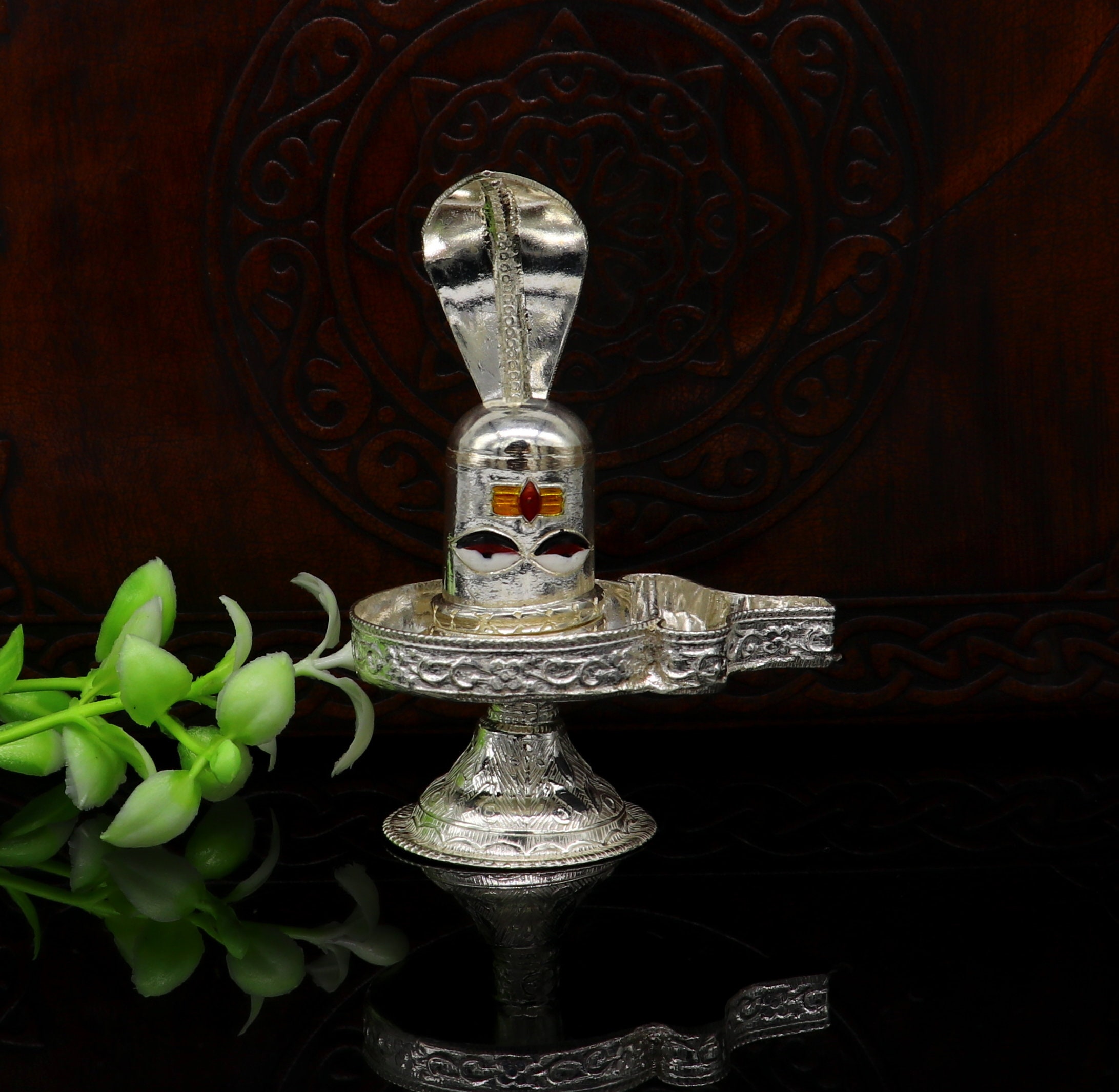 925 Sterling Silver Handmade Small Lord Shiva-linga Stand, Silver ...