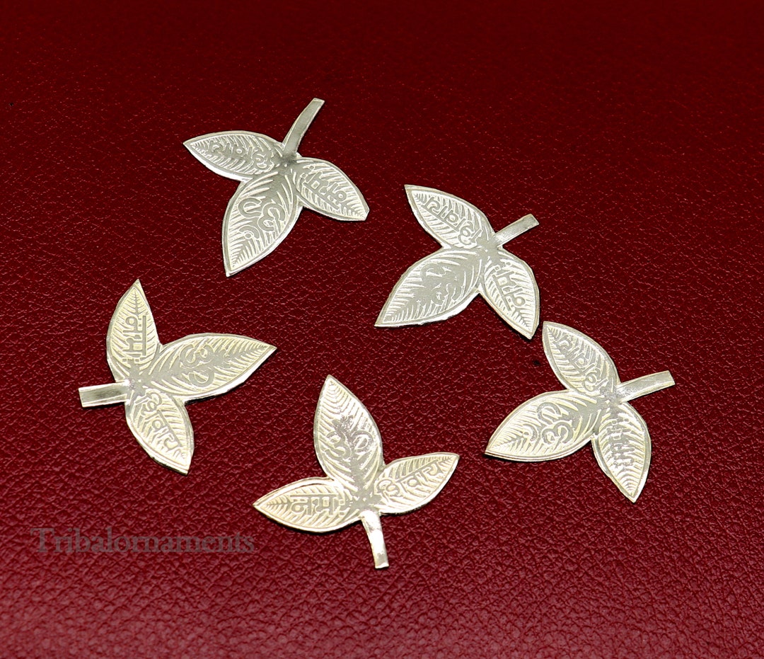 2.5 Cm Bel Patra Solid Silver Handmade Solid Belva Patra, Lord Shiva ...