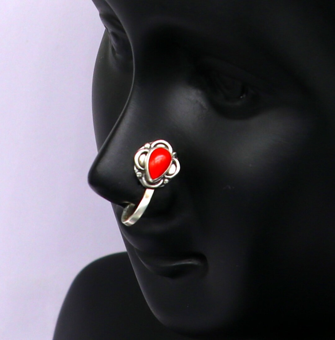 Fabulous Stylish 925 Sterling Silver Customized Single Coral Nose Pin ...