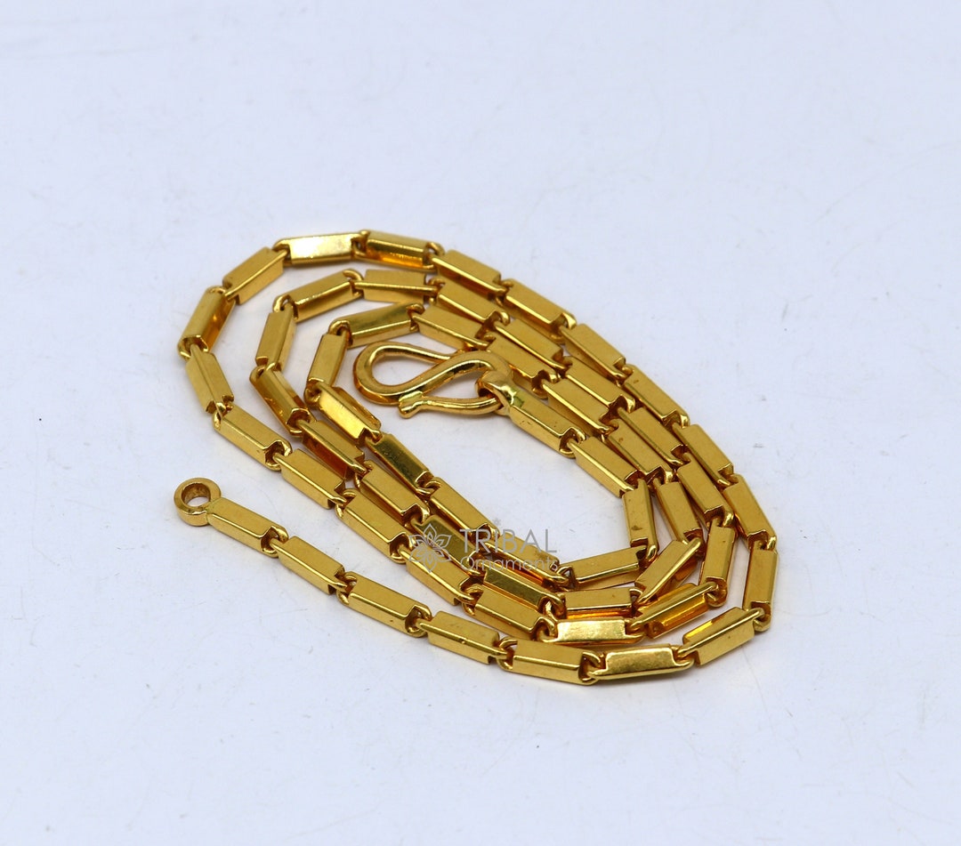 Hallmarked 3mm 22 Karat Yellow Gold Gorgeous Solid Baht Chain, Gold Bar ...
