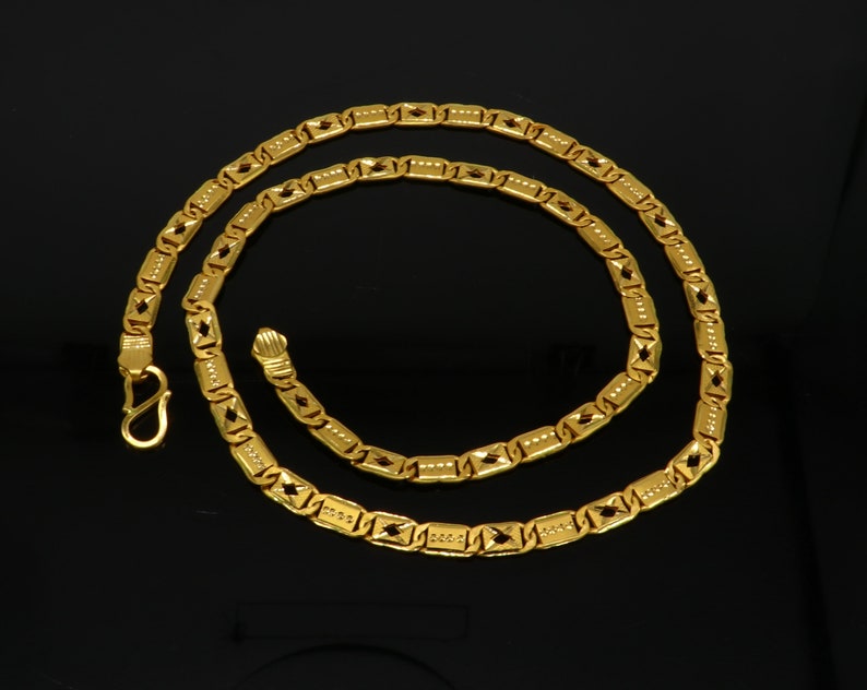 22kt Yellow Gold Royal Nawabi Baht Chain Bar Chain Fabulous | Etsy