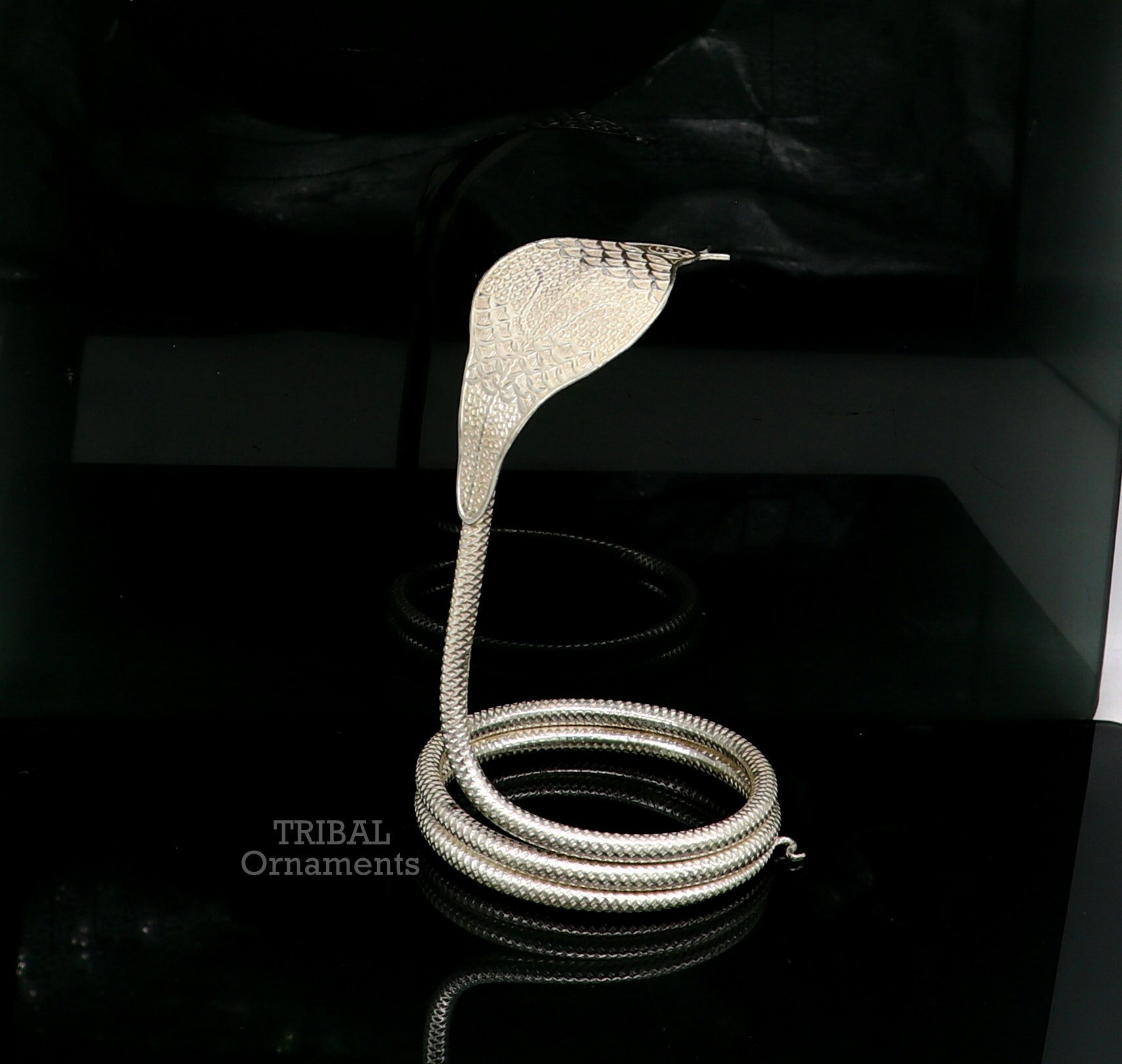 4" Shiva Snake Solid Silver Handmade Divine Vintage Style Mini Snake or ...