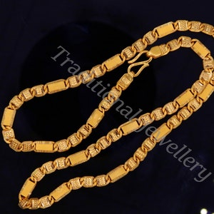 20 Inches Long Handmade 22kt Yellow Gold Royal Navabi Nawabi Chain ...