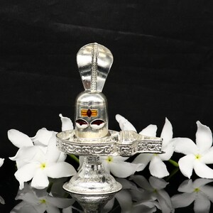 925 Sterling Silver Handmade Small Lord Shiva-linga Stand, Silver ...