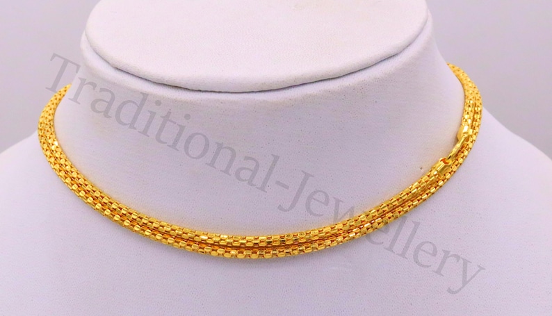 22karat Yellow Gold Handmade Unique Design Chain 22 Inches - Etsy