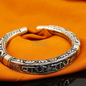 925 Sterling Silver Handmade Nakshi Work Design "radhe Radhe" Goddess ...