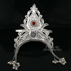925 Sterling Silver Vintage Design Handmade Mukut crown, Amazing ...