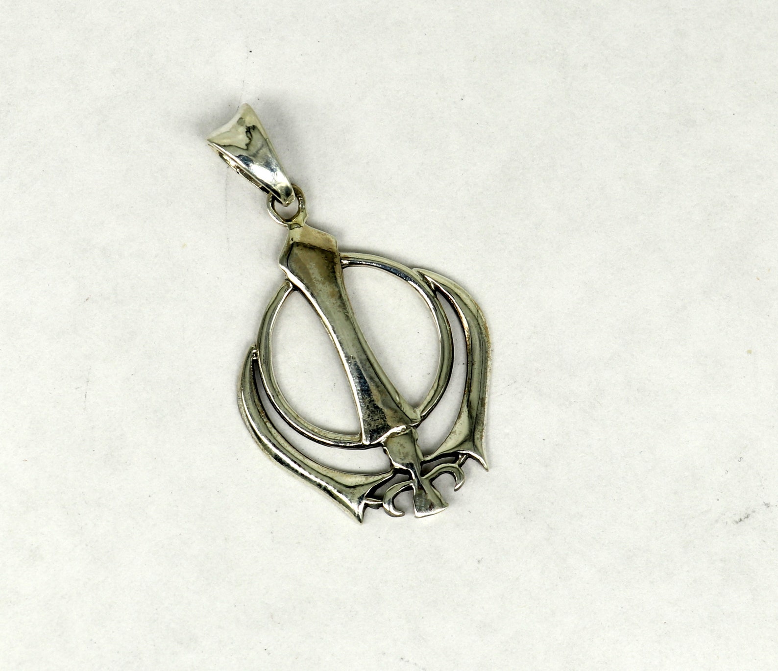 925 Sterling Silver Customized Design Khalsa Waheguru Symbol Pendant ...