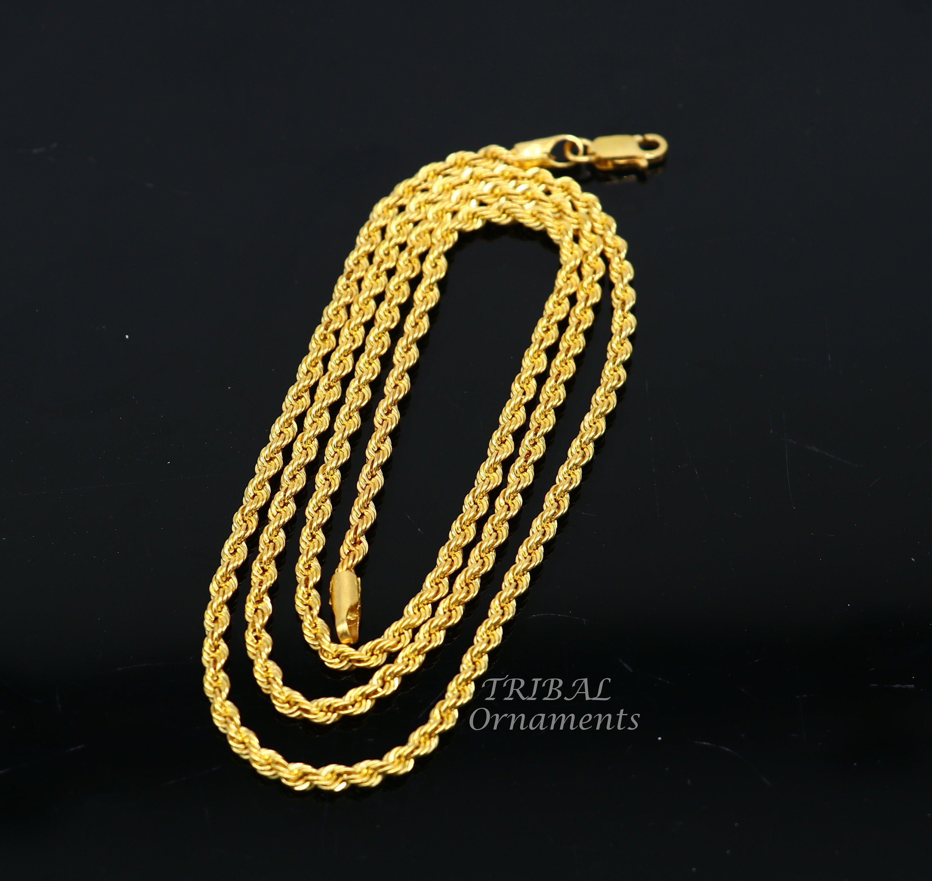 22k Yellow Gold Handmade Fabulous Rope Chain Necklace Excellent Gold ...