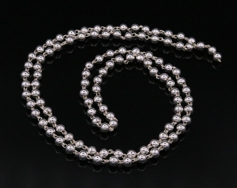 Solid silver handmade fabulous silver 109 beads chain necklace | Etsy