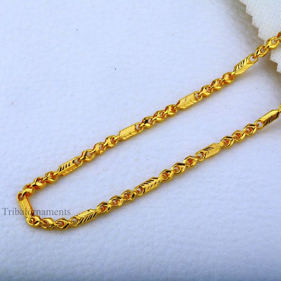 22kt Yellow Gold Handmade Custom Unique Design Chain Necklace, Gorgeous ...