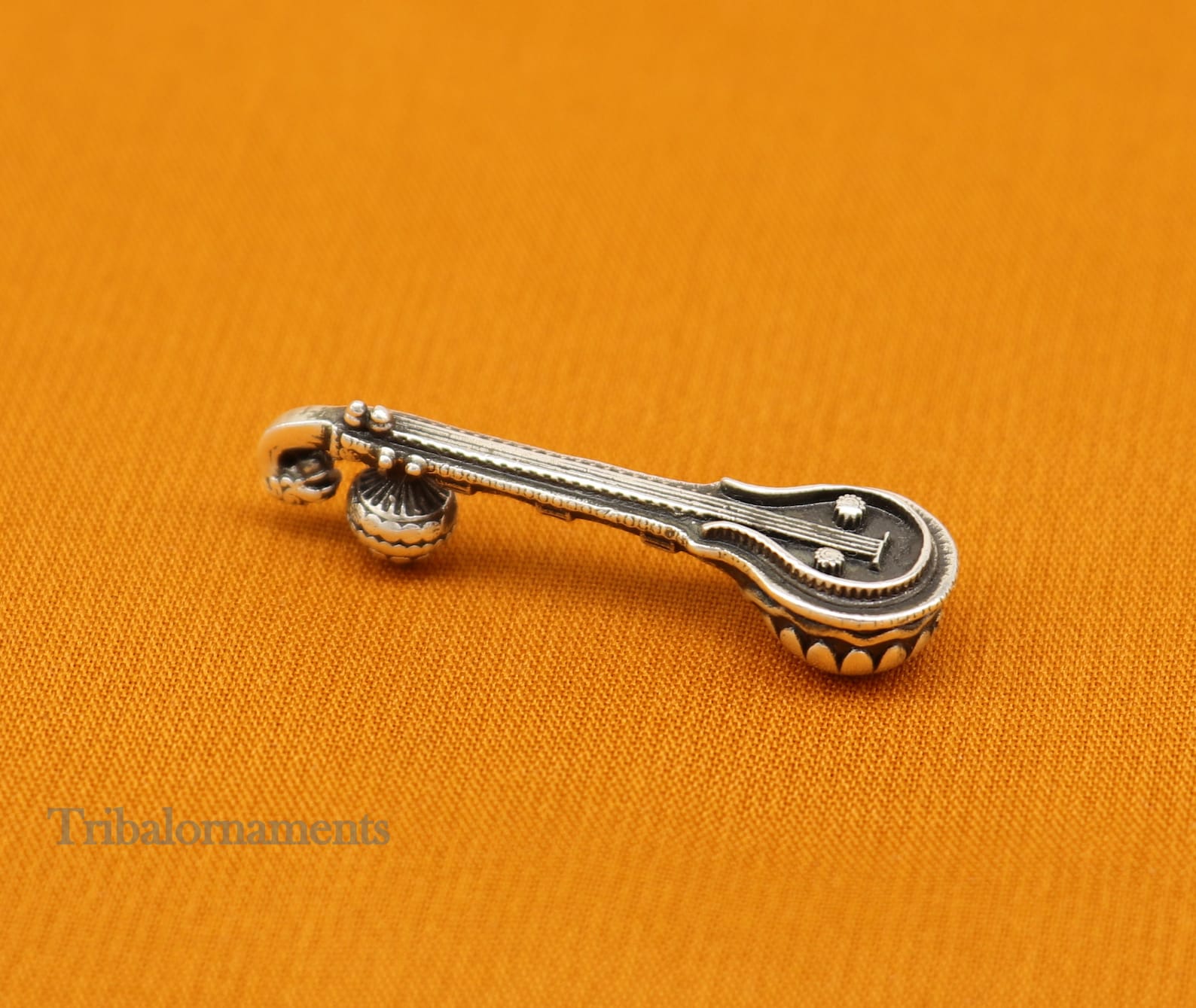 Small Saraswati Veena, 925 Sterling Silver Musical Instrument Veena for ...