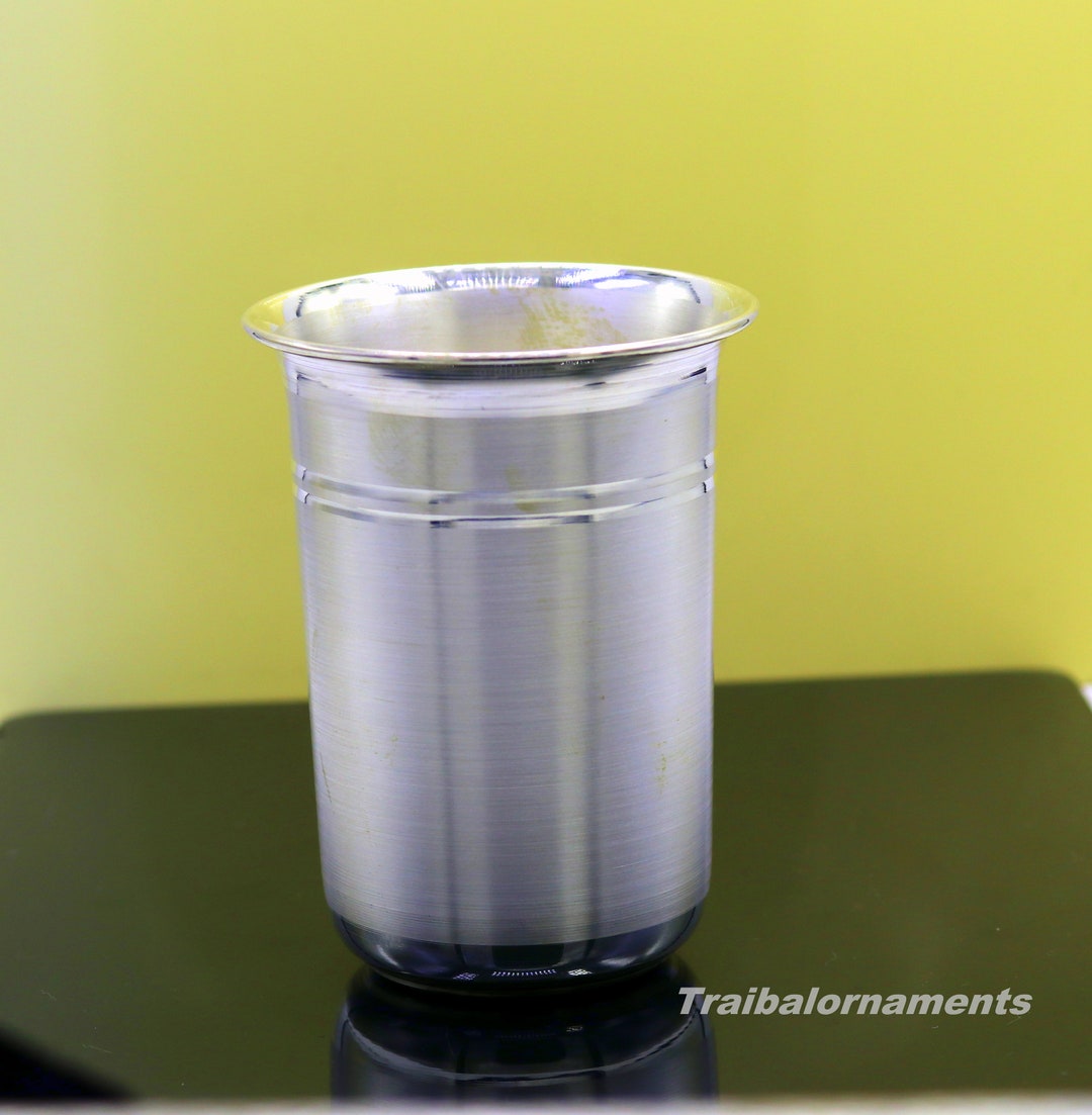 Pure 999 Fine Silver Handmade Vessels, Water/milk Glass Tumbler, Silver ...