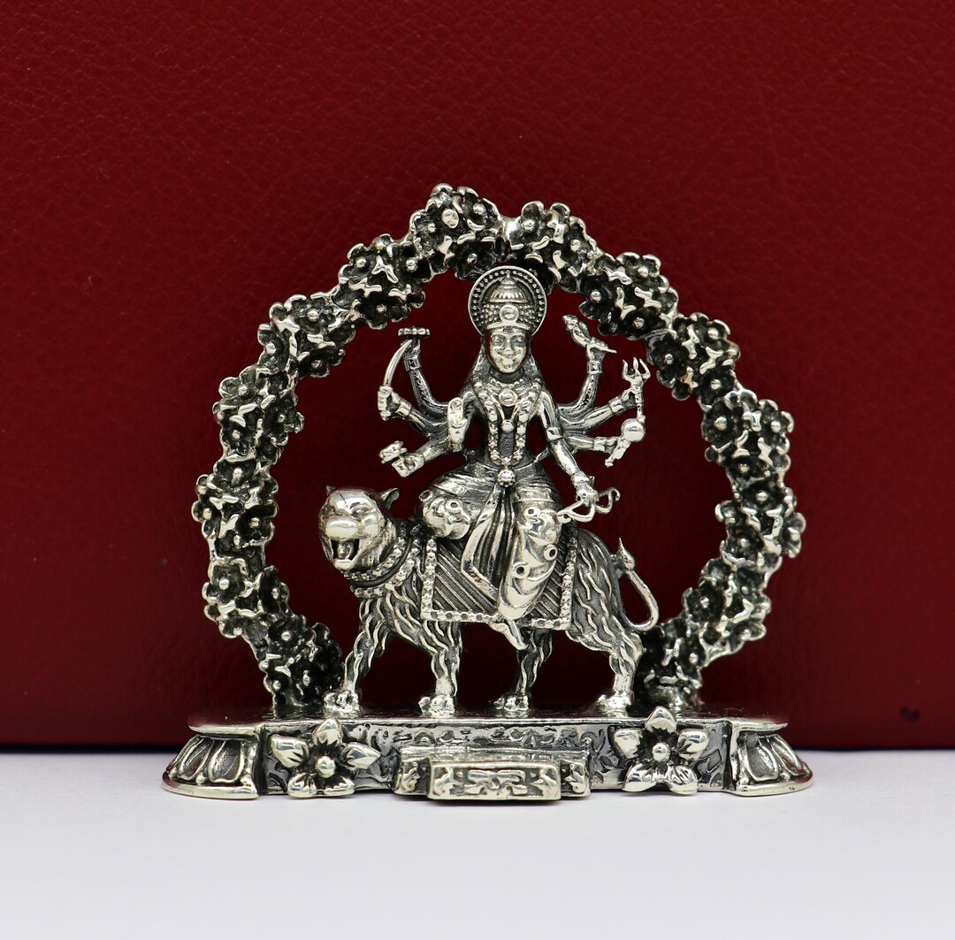 925 Sterling Silver Goddess Bhawani Maa, Pooja Articles, Indian Silver ...