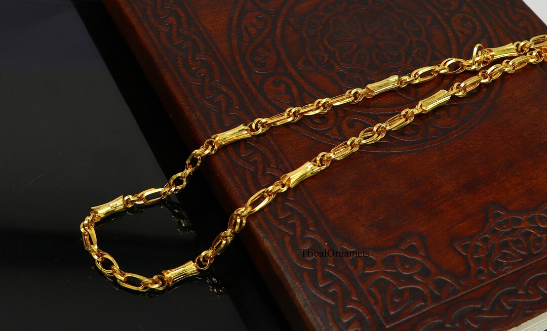 22kt Yellow Gold Indian Unique Style Handmade Customized Link Chain ...