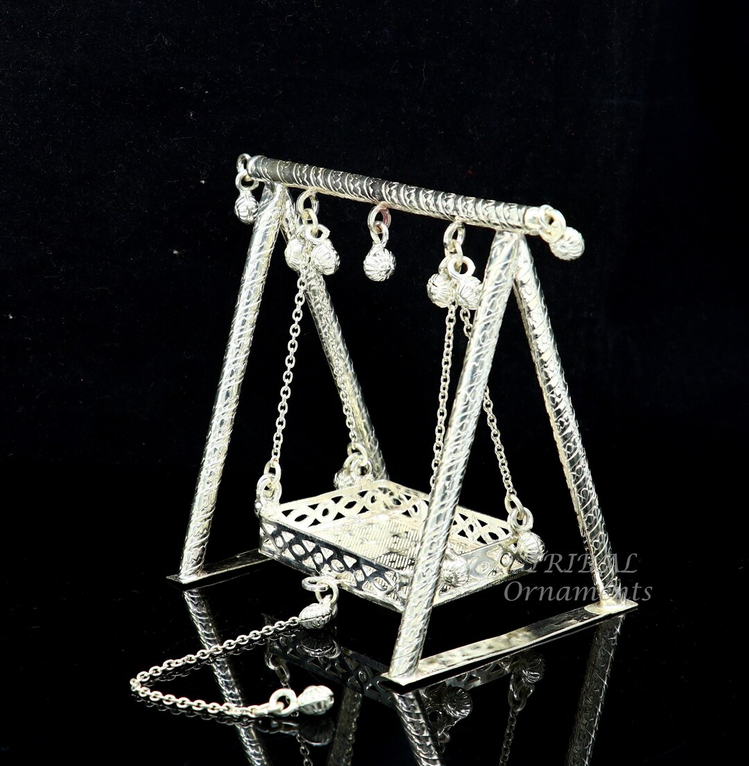 925 Sterling Silver Handmade Bal Gopala Jhula, Little Krishna Swing ...